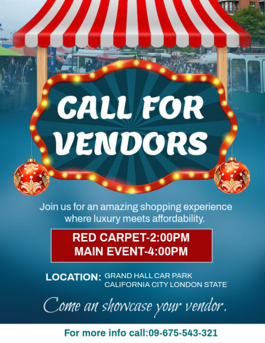 Copy of Aqua Maximalist Call For Vendors Template Flyer (us Letter ...