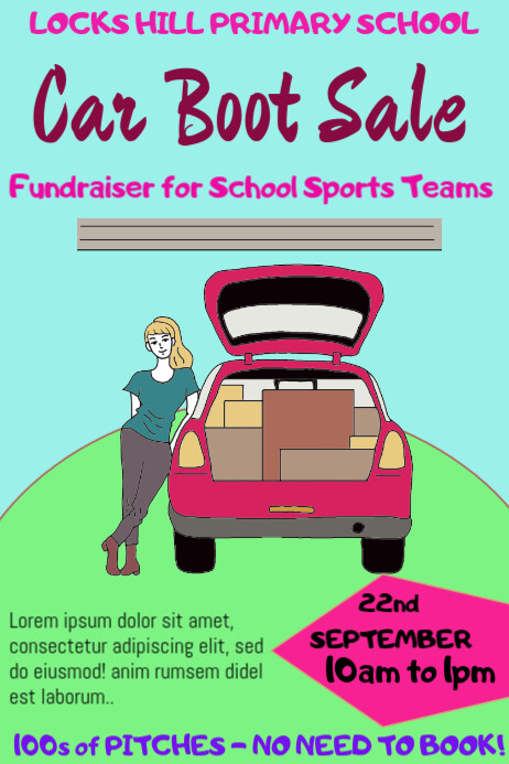 Aqua Maximalist Car Boot Sale Poster Template | PosterMyWall