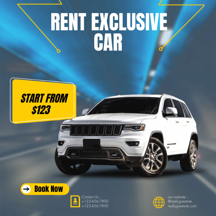 Aqua Maximalist Car Rental Flyers Instagram P Template | PosterMyWall