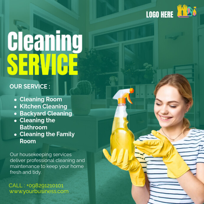 Aqua Maximalist Cleaning Services Instagram Post Template | PosterMyWall