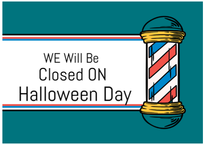 Plantilla de Aqua Maximalist Closed Halloween Postcard | PosterMyWall