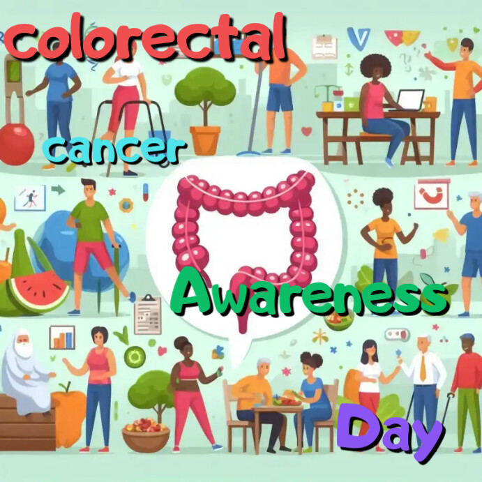 Copy of Aqua Maximalist Colorectal Cancer Awareness Month Instagram ...