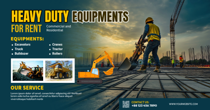 Aqua Maximalist Construction Equipment Rental Facebook Shared Image ...