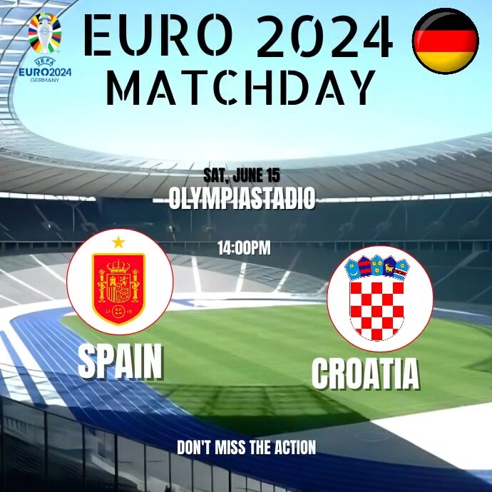 Copy of Aqua Maximalist Euro 2024 Spain Vs Croatia I | PosterMyWall