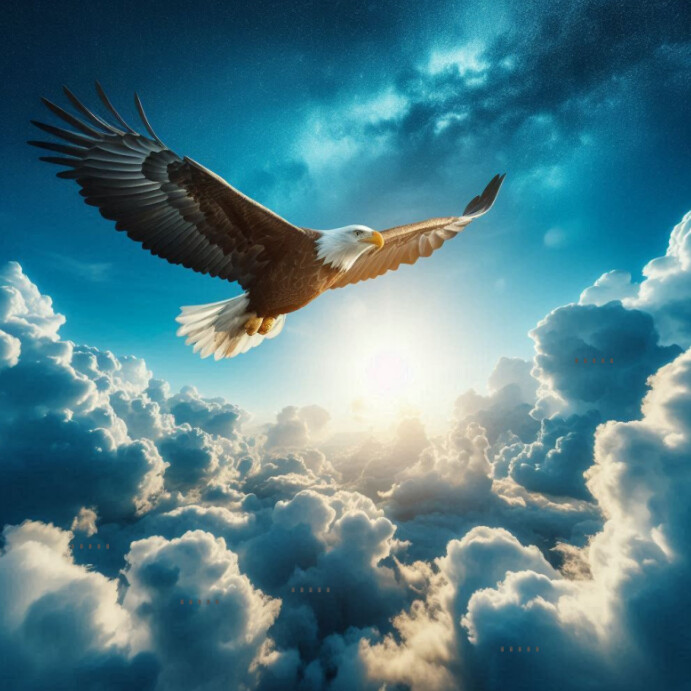 Copy of Aqua Maximalist Flying Eagle Template Instagram Post | PosterMyWall