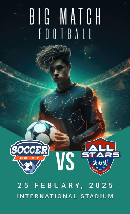 Copy of Aqua Maximalist Football Match Us Legal | PosterMyWall