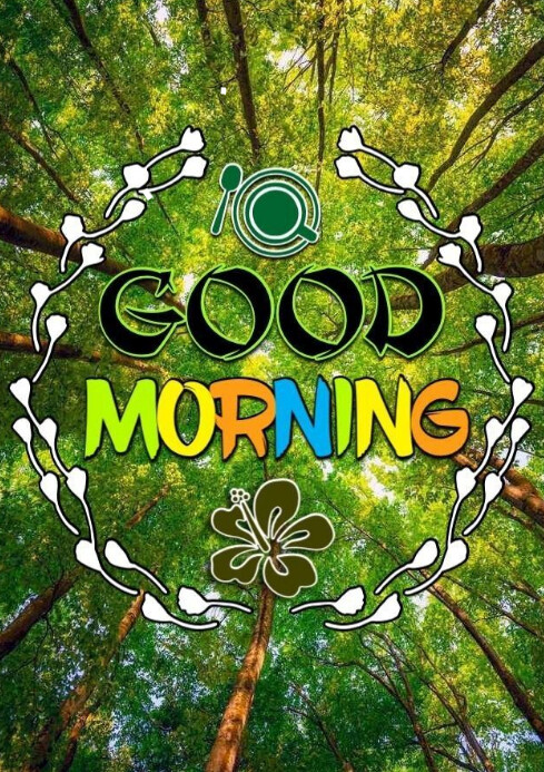 Plantilla de Aqua Maximalist Good Morning A4 | PosterMyWall