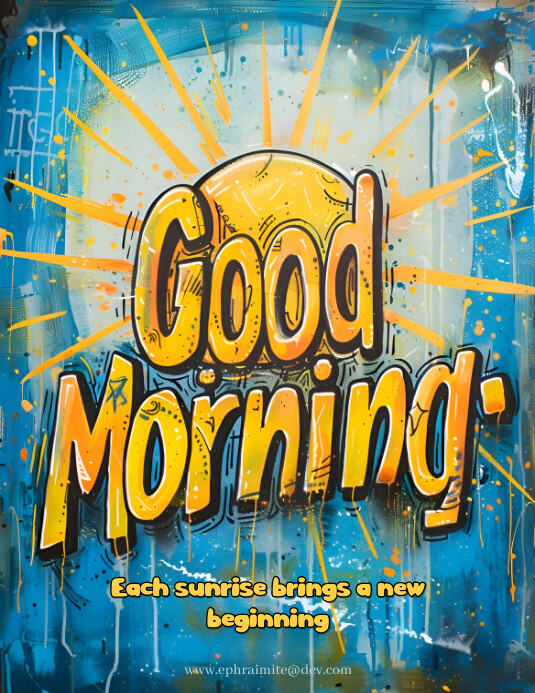 Modèle Aqua Maximalist Good Morning Flyer (us Lette | PosterMyWall