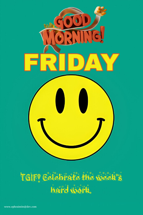 Aqua Maximalist Happy Friday Poster Template | PosterMyWall