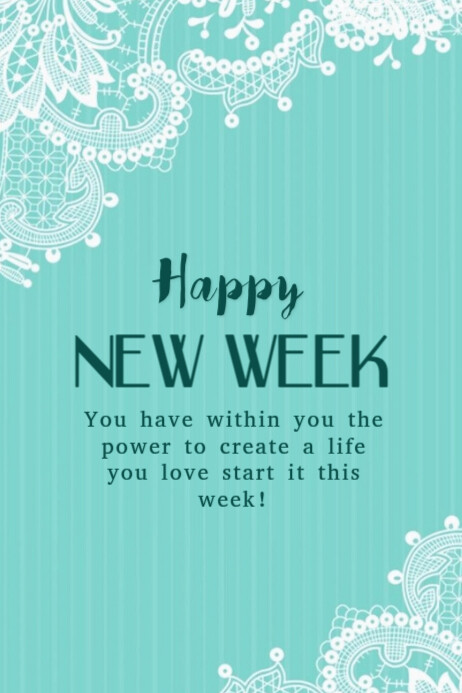 Aqua Maximalist Happy New Week Banner 4' × 6' Template | PosterMyWall