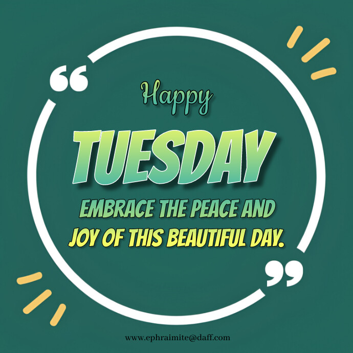 Aqua Maximalist Happy Tuesday Logo Template | PosterMyWall