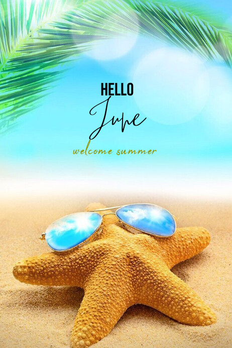 Copy of Aqua Maximalist Hello June Poster | PosterMyWall