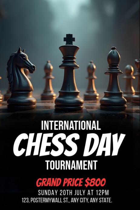 Copy of Aqua Maximalist International Chess Day Poster | PosterMyWall