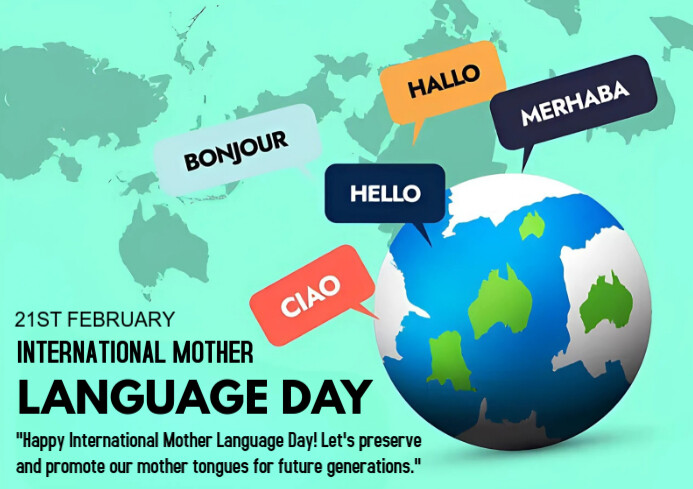 Plantilla de Aqua Maximalist International Mother Language Day A3 ...