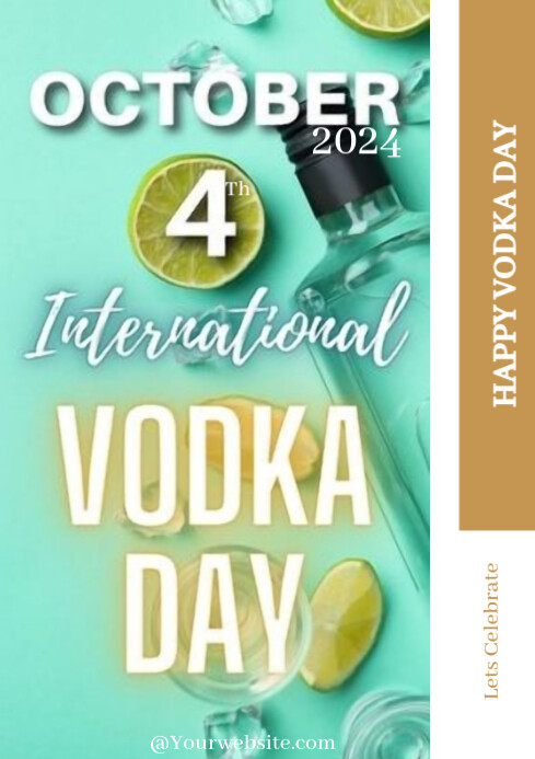 Aqua Maximalist International Vodka Day Online Design Flyer/template A4 ...