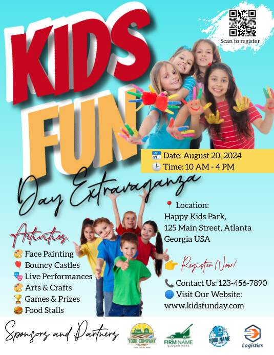 Copy of Aqua Maximalist Kids Fun Day Activities Ad Fl | PosterMyWall