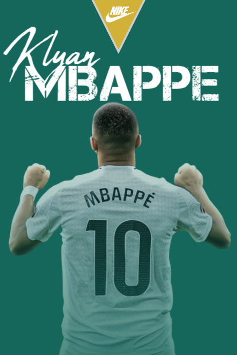 Aqua Maximalist Klyan Mbappe Real Madrib Isntagram Pos Nike Poster ...