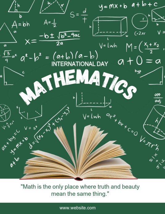Aqua Maximalist Mathematics Day Flyer (us Letter) Template | PosterMyWall