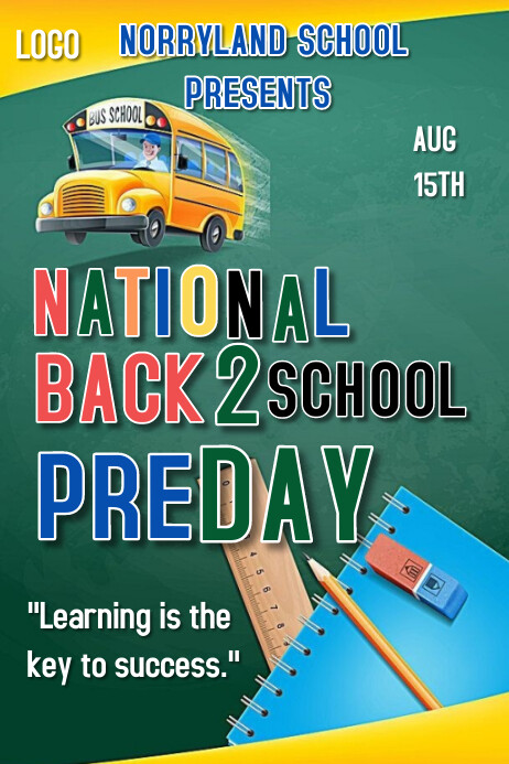 Modèle Aqua Maximalist National Back To School Prep | PosterMyWall