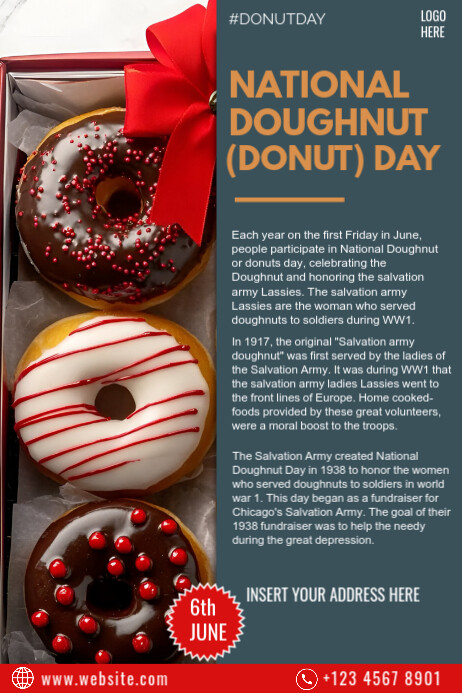 Aqua Maximalist National Donut Day/ National Doughnut Day Poster ...