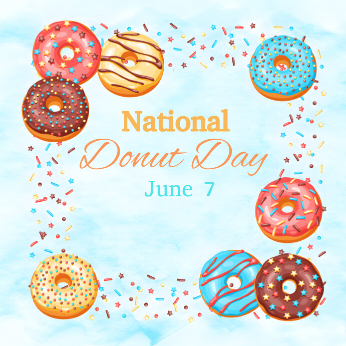 Aqua Maximalist National Donuts Day Instagra Template | PosterMyWall