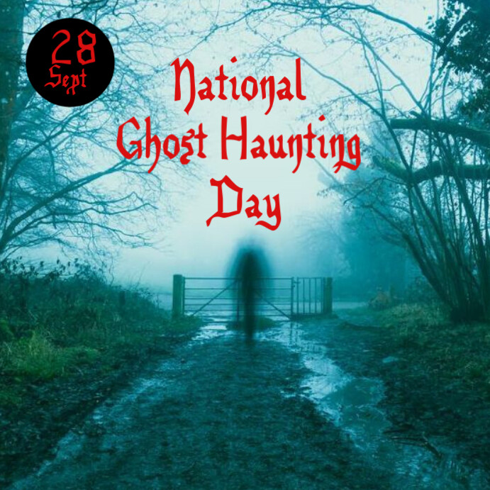 Aqua Maximalist National Ghost Haunting Day I Template | PosterMyWall