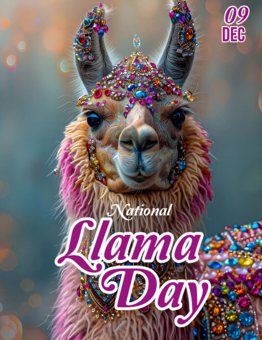 Copy of Aqua Maximalist National Llama Day Flyer (us Letter) | PosterMyWall