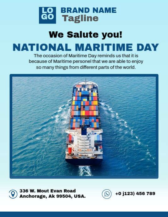 Copy of Aqua Maximalist National Maritime Day Flyer (us Letter ...