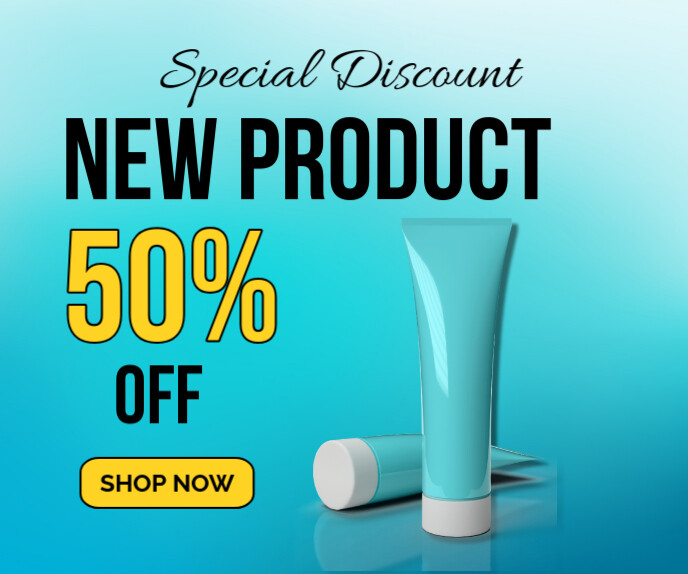 Copy of Aqua Maximalist New Product Launch Discount 50% Large Rectangle ...