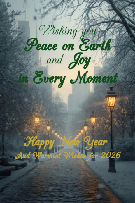 Aqua Maximalist New Year Wish Card Pinterest Graphic Template ...