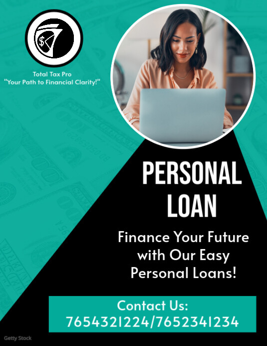 Aqua Maximalist Personal Loan Flyer (us Letter) Template | PosterMyWall
