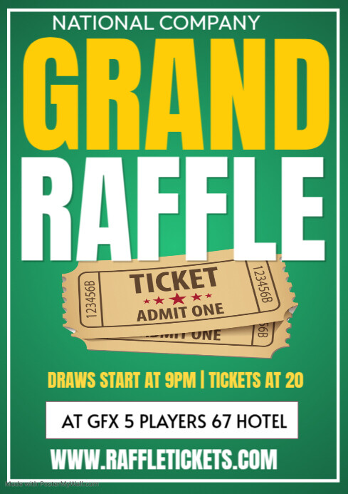 Aqua Maximalist Raffle Ticket A1 Template | PosterMyWall