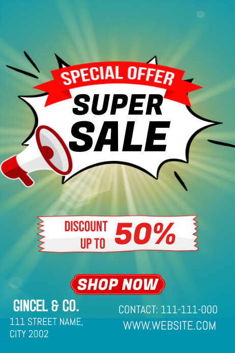 Aqua Maximalist Retail Sales Ad Poster Template | PosterMyWall