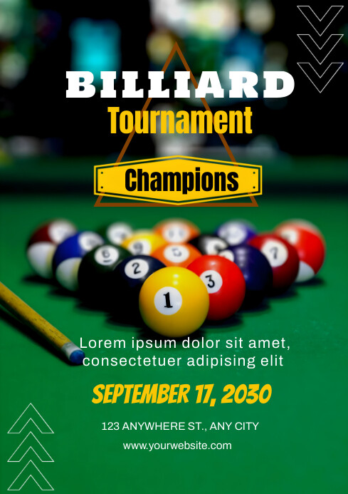 Aqua Maximalist Snooker Billiard Tournament C Template | PosterMyWall