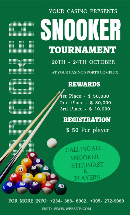 Copy of Aqua Maximalist Snooker Tournament Flyer Us Legal | PosterMyWall