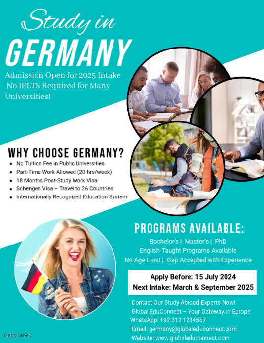 Copy of Aqua Maximalist Study In Germany Flyer (us Letter) | PosterMyWall