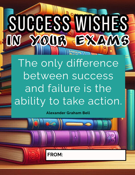Aqua Maximalist Success Wishes In Your Exams Template | PosterMyWall