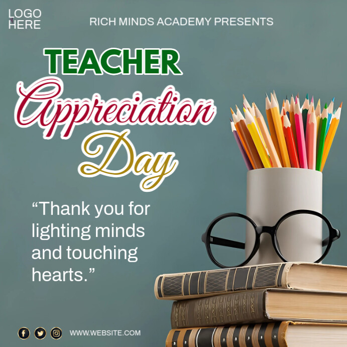 Aqua Maximalist Teacher Appreciation Week Instagram Post Template ...