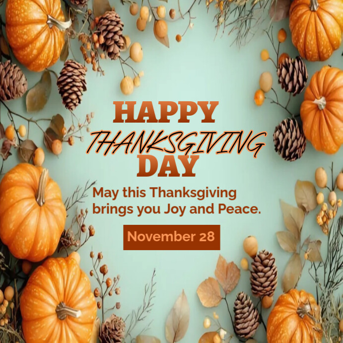 Aqua Maximalist Thanksgiving Instagram Post Template | PosterMyWall