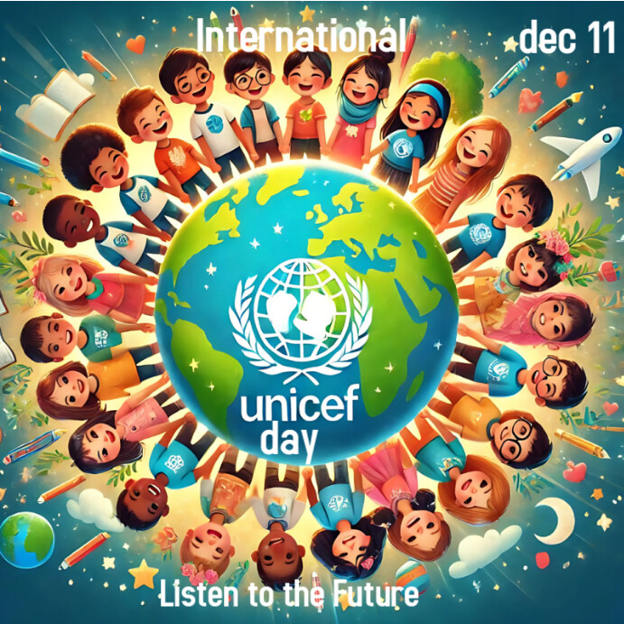 Plantilla de Aqua Maximalist Unicef Day Instagram Post | PosterMyWall