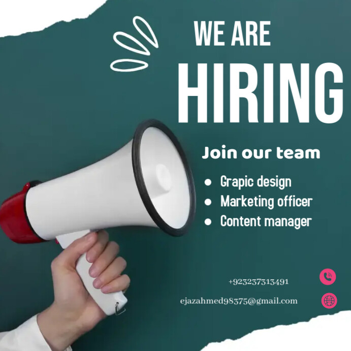 Aqua Maximalist We Are Hiring Job Announcement Instagram Post Template ...