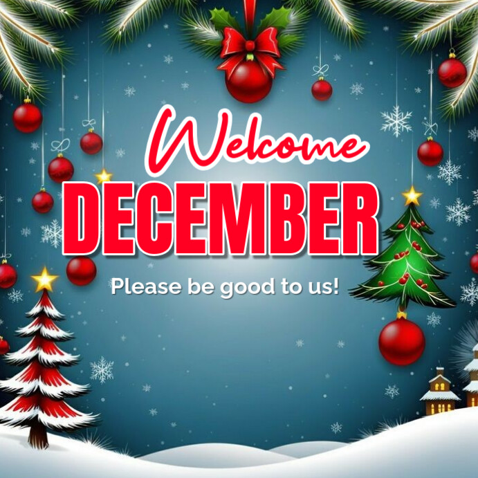 Aqua Maximalist Welcome December Instagram Post Template | PosterMyWall