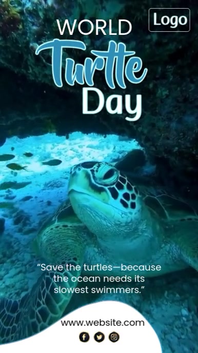 Aqua Maximalist World Turtle Day Instagram Reel Templat | PosterMyWall