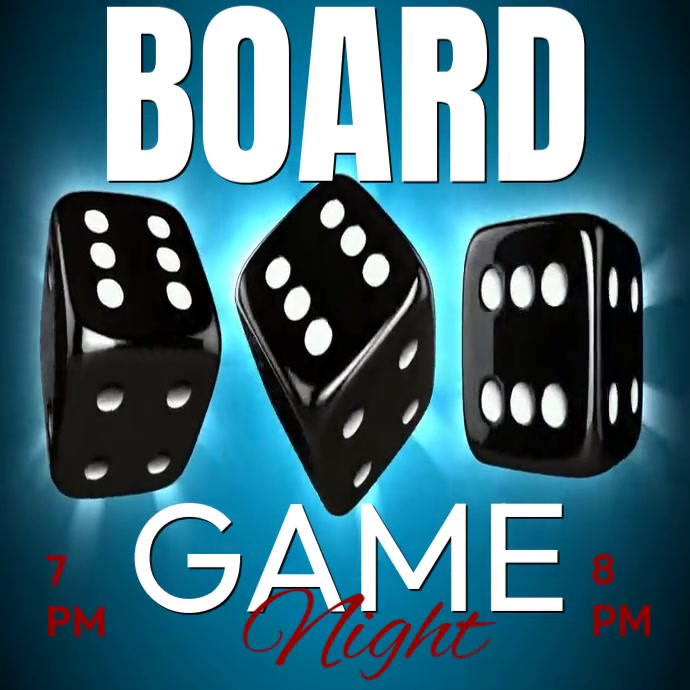 Copy of Aqua Modern & Minimal Board Game Night Square (1:1) | PosterMyWall