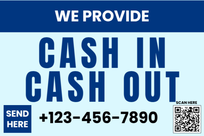 Aqua Modern & Minimal Cash In Cash Out Service Poster Template ...