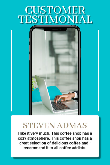 Copy of Aqua Modern & Minimal Customer Testimonial Poster | PosterMyWall