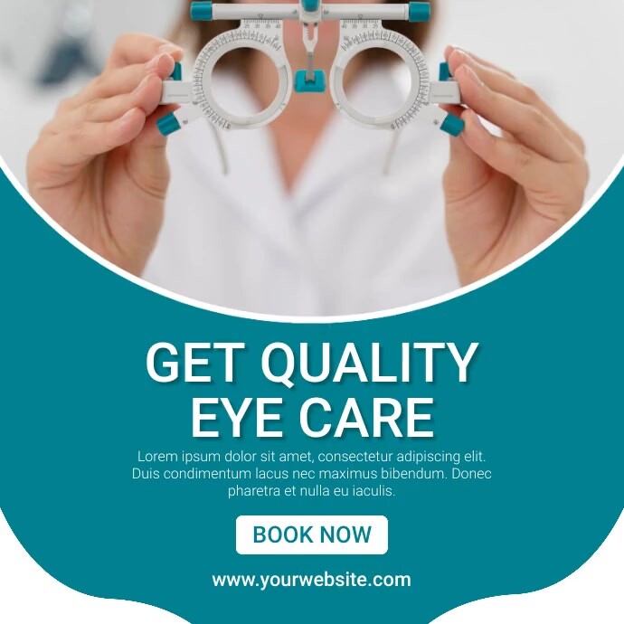 Aqua Modern & Minimal Eye Care Instagram Post Template | PosterMyWall