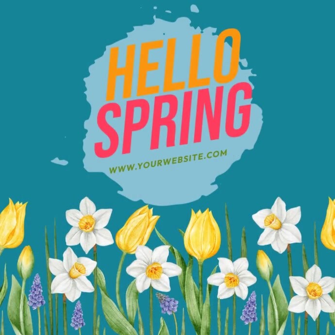Copy of Aqua Modern & Minimal Hello Spring Pos Instagram | PosterMyWall