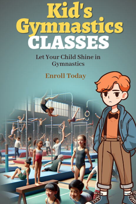 Copy of Aqua Modern & Minimal Kids Gymnastics Classes Poster | PosterMyWall