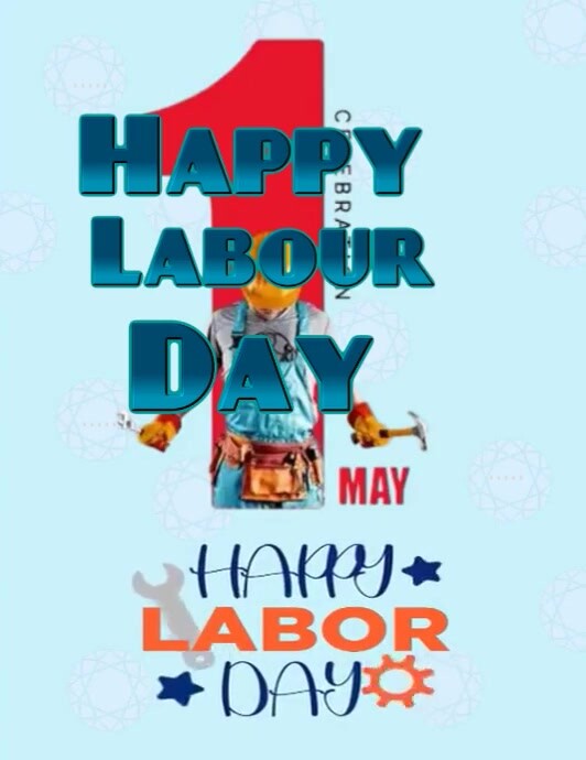 Aqua Modern & Minimal Labour Day, 1 May Flyer (us Letter) Template ...